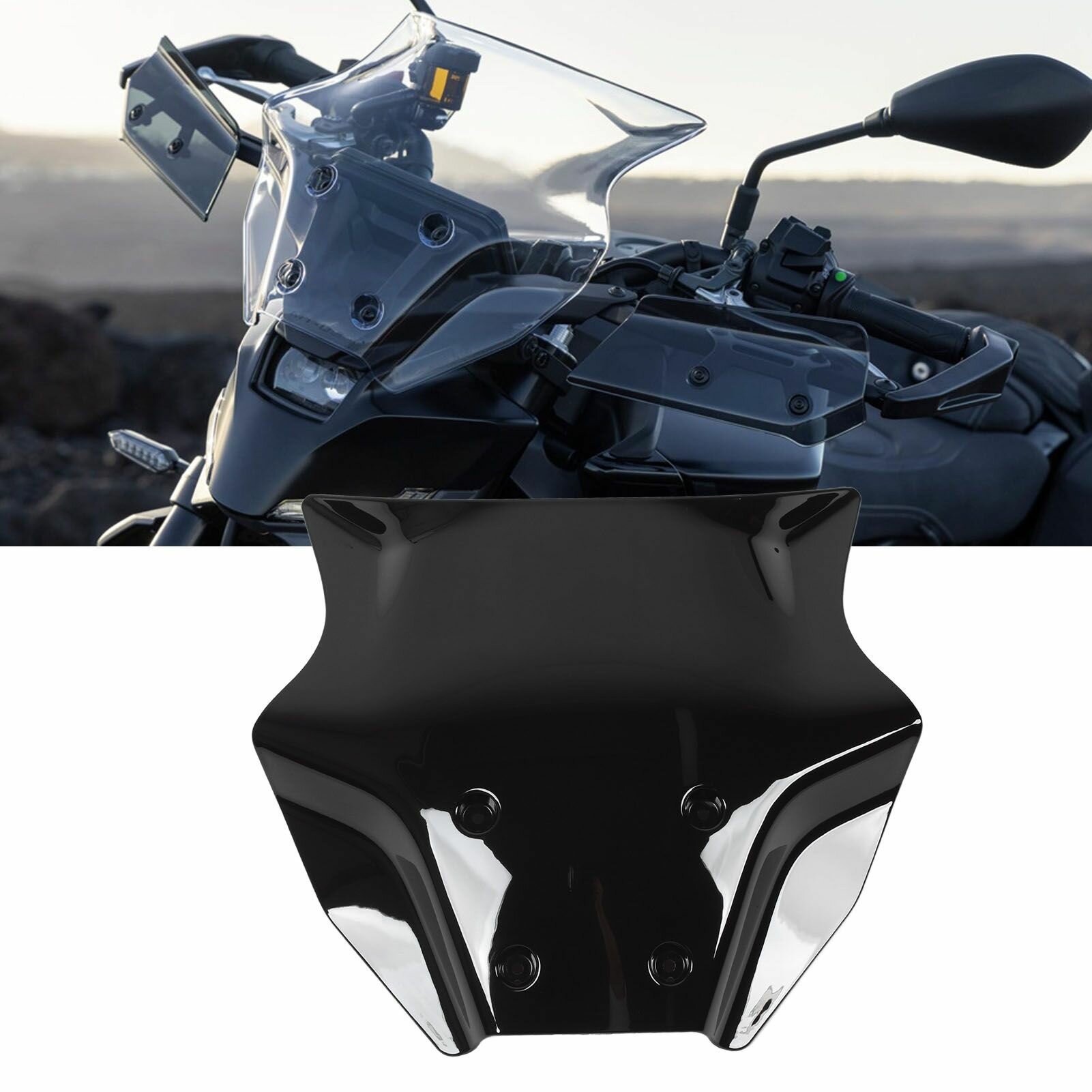 Лобовое стекло MT-09 SP 2024, черное, улучшенная аэродинамика