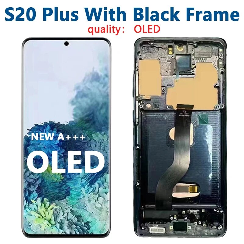Super AMOLED OLED s20 Plus ЖК-дисплей для Samsung Galaxy S20 Plus G986 дисплей OLED Black Frame