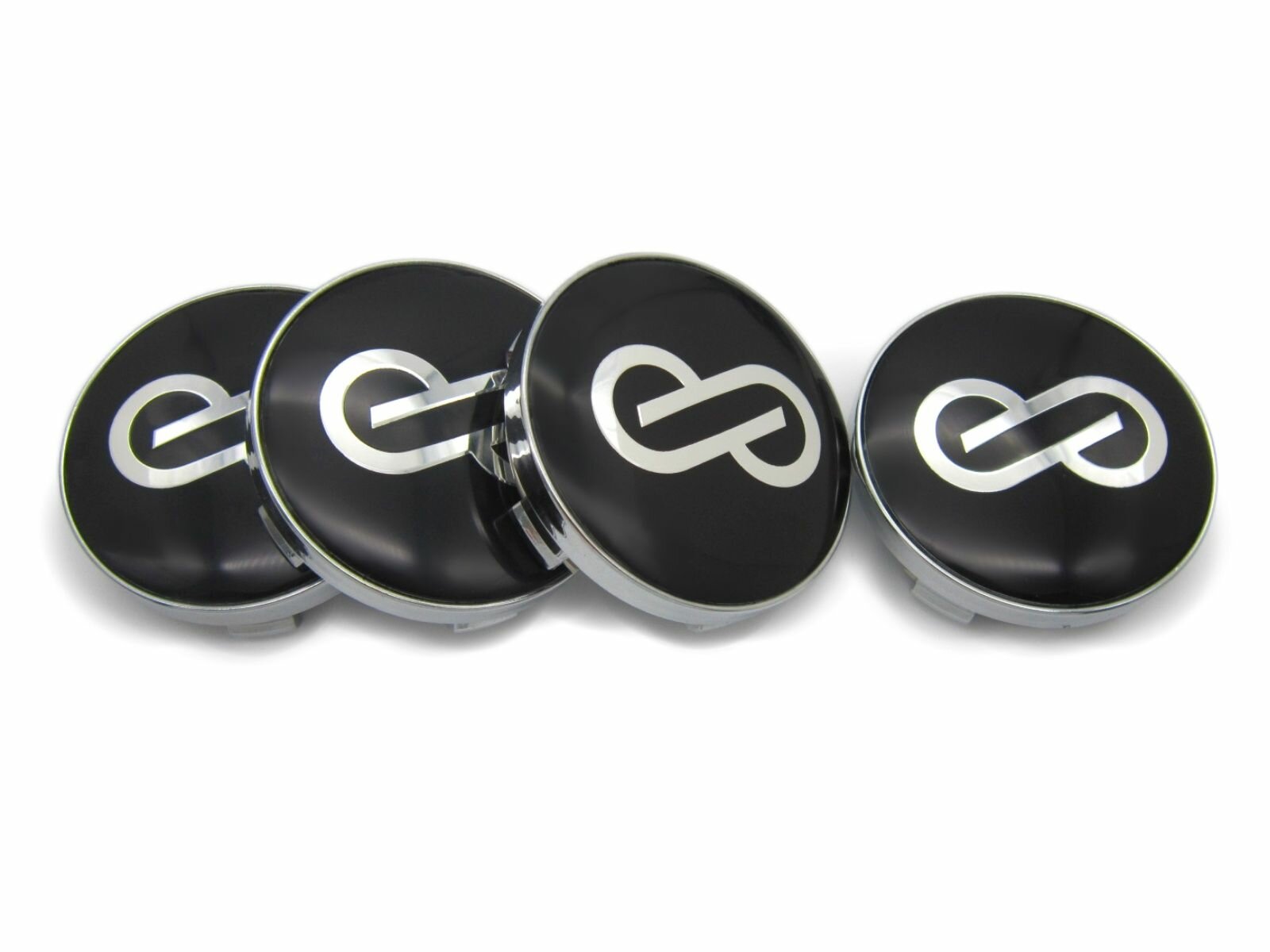 Колпачки заглушки на литые диски "ENKEI" black 60/56/9 мм, комплект 4 шт.