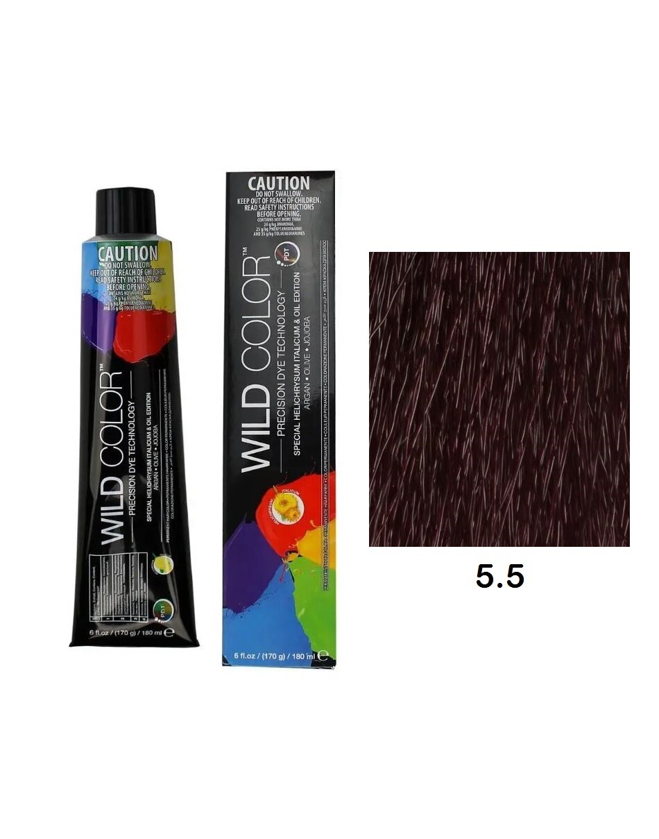 Wild Color Стойкая краска для волос 180 мл - Wild Color 5.5 5M Светло-каштановый махагоновый