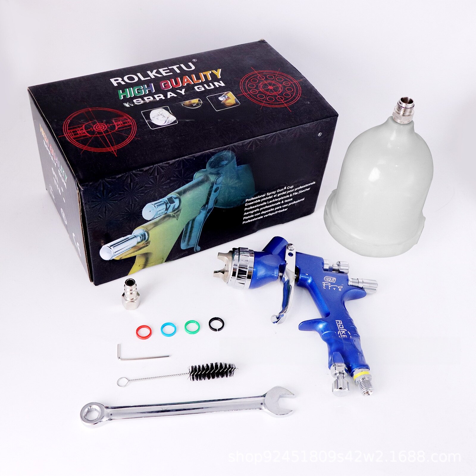 Пистолет-распылитель, пневматический, используется в автомобилях, алюминиевый, синий, диаметр 1,8 мм