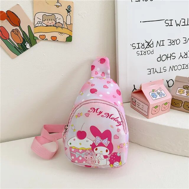 Sanrio сумка Cinnamoroll мультяшная сумка через плечо Kuromi Kawaii Hello Kitty нагрудные сумки Детский рюкзак для путешествий через плечо подарок для девочки