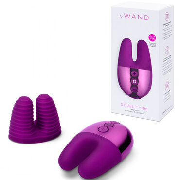 Le Wand Double Vibe, вишневый Массажер с двойной вибрацией