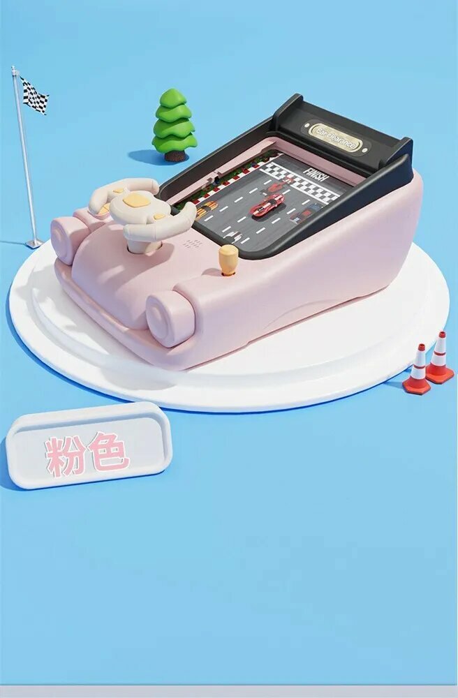 Гоночная игровая приставка розового цвета，Настольные игрушки-пазлыГонкиАвтомобилиПриключения