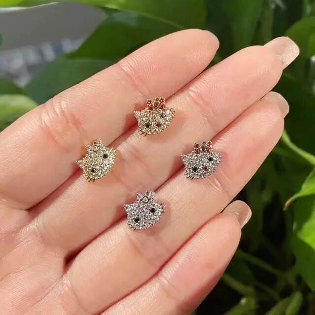 MINISO Hello Kitty Kawaii аниме мультфильм титановая сталь голова кошки пупочное кольцо гвоздь для ушей нос клипса непористый милый портативный