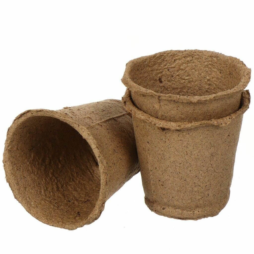 Торфяной горшок ГазонCity круглый, 80 мм, 20 шт, с улучшенным дном, цвет натуральный