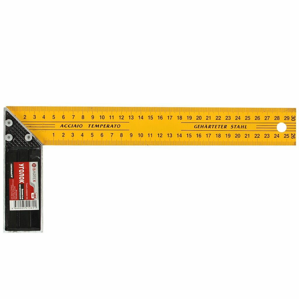 Угольник Bartex 300 мм, металлический с двумя плоскими рабочими поверхностями