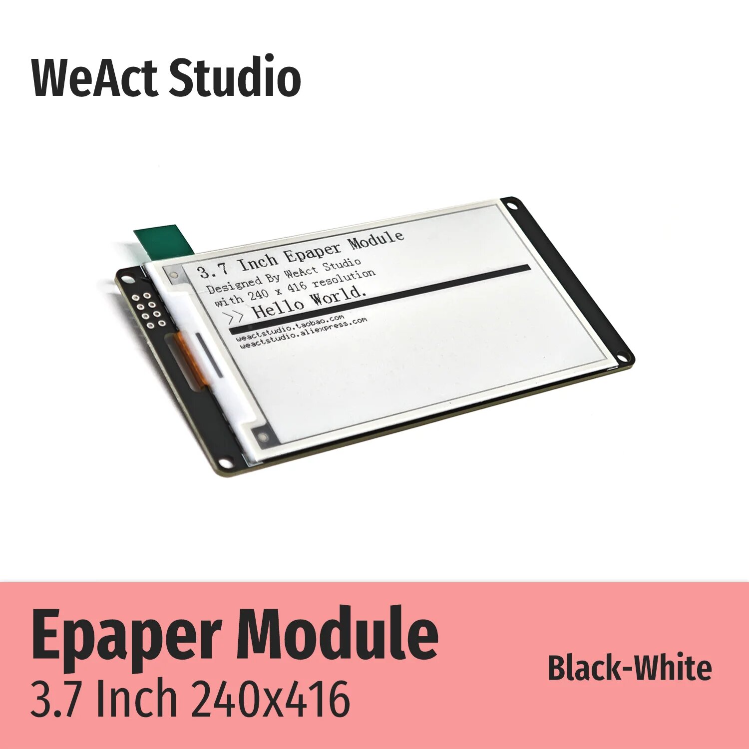 WeAct 3.7" E-Paper Модуль Черно-Белый-Красный