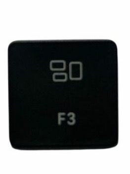 Клавиша, кнопка "F3" для MacBook Air 13, 15 / MacBook Pro 13, 14, 16, M1 M2 M3 M4 2020-2026, Европейская раскладка-UK/Американская расклада-US, Цвет: Черный