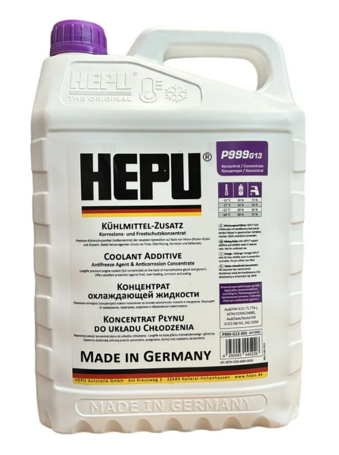 HEPU Антифриз Coolant G13 концентрат фиолетовый 5 л P999G13005