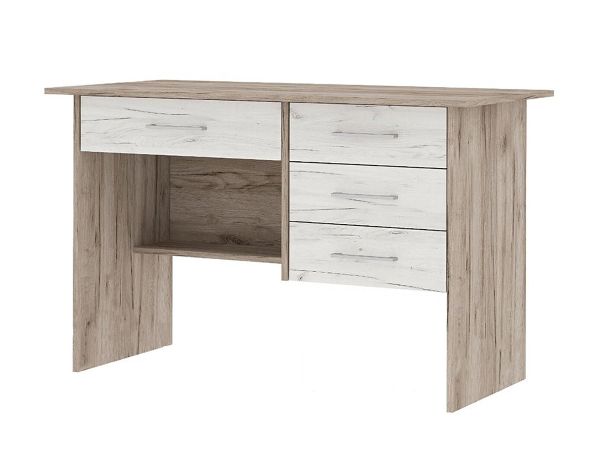 Стол письменный Сити - цвет Дуб крафт белый-серый Стендмебель