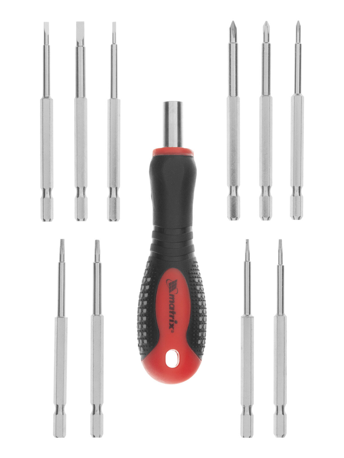 Отвертка для точных работ с насадками Matrix Fusion 11 пр. в пенале 11582