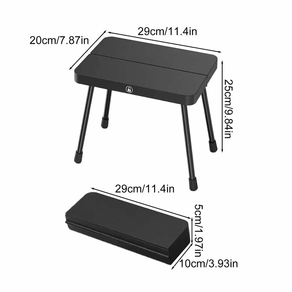 Складной стул из алюминия Черный, Black