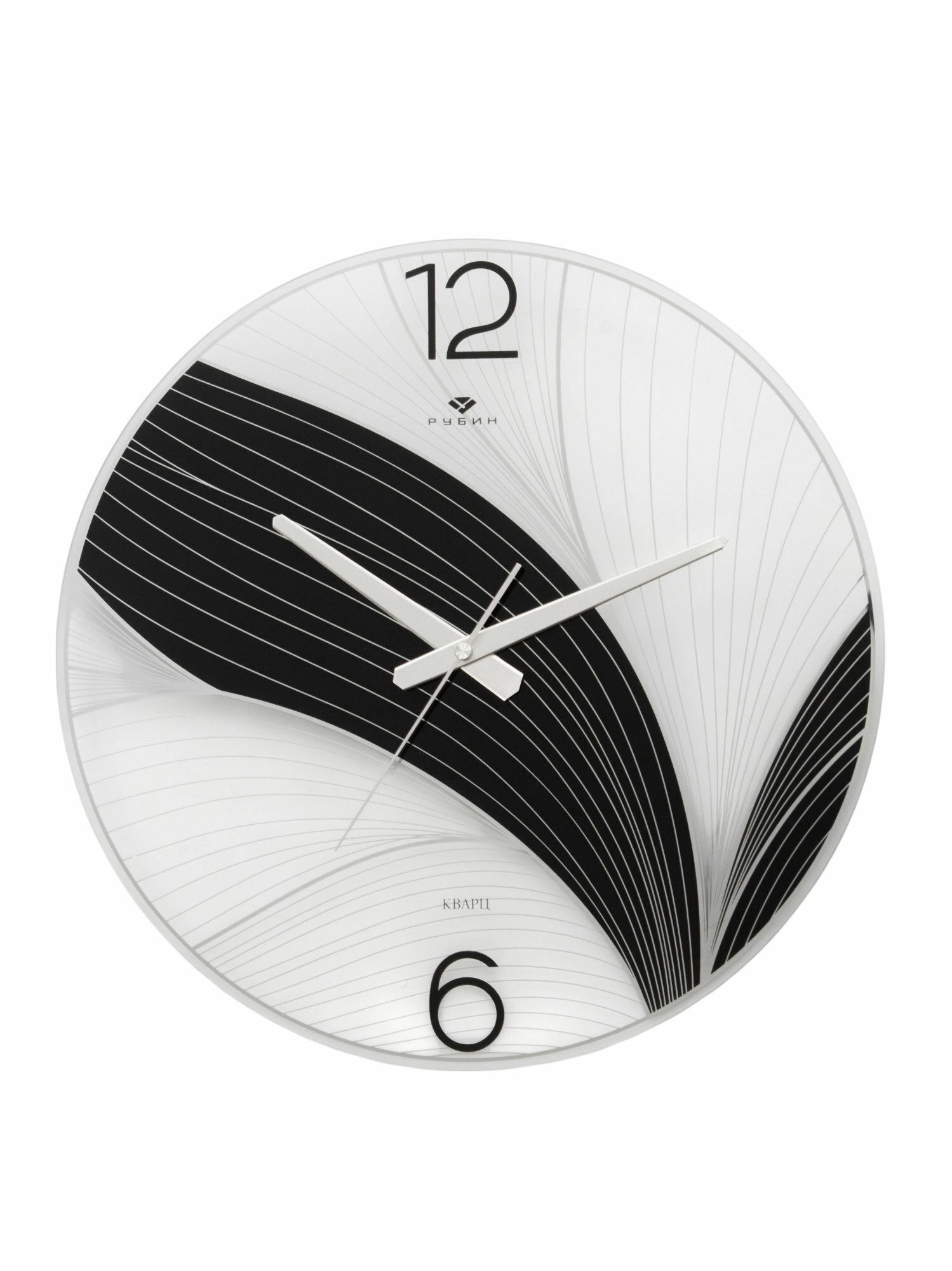 Часы настенные интерьерные "Черный лотос", бесшумные, плавный ход, d=39 см, от батарейки 1xАА