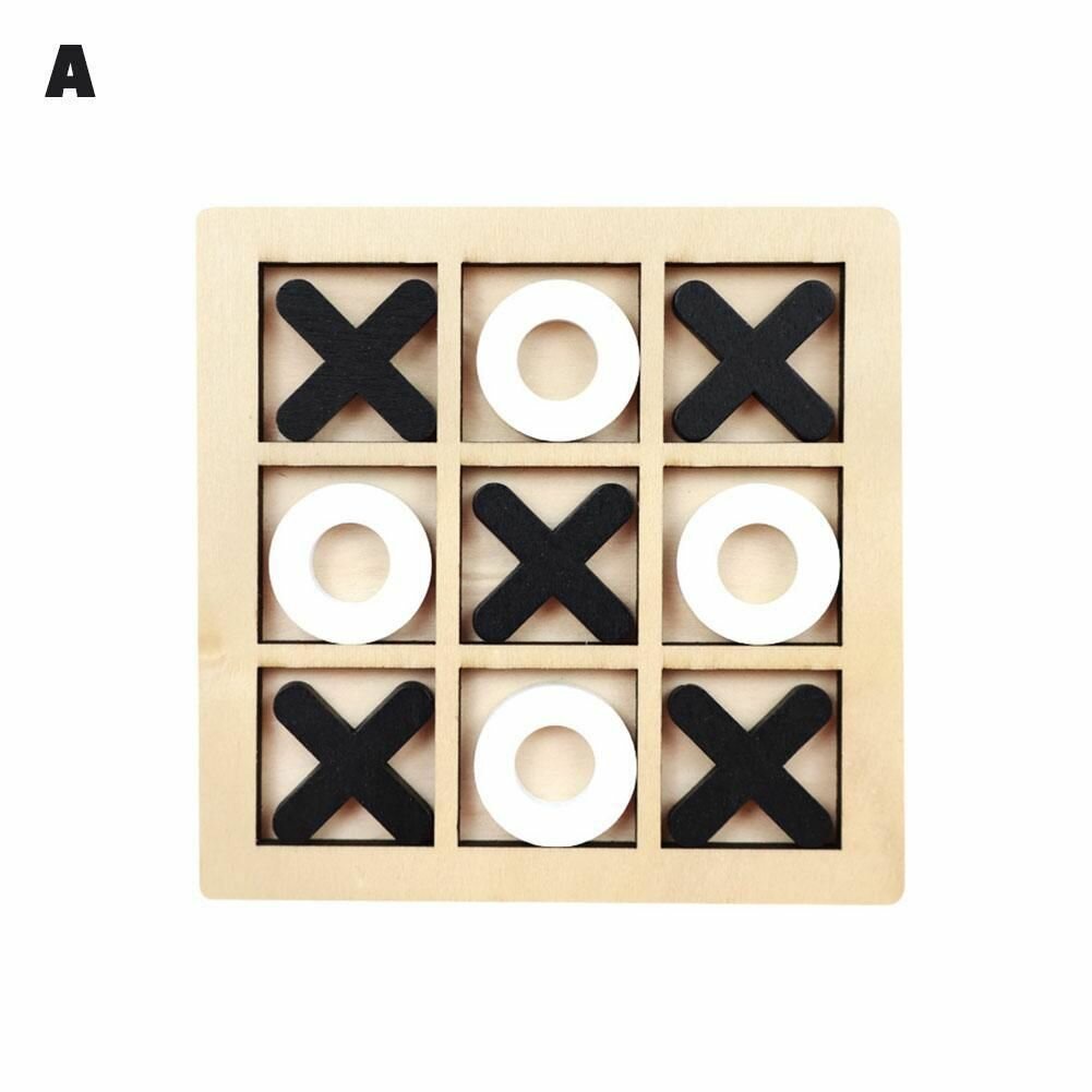 Деревянная доска Крестики-нолики XO Настольная головоломка Игрушка