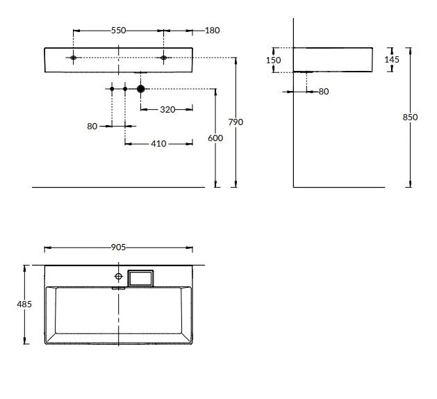 Раковина подвесная (90х48) Kerama Marazzi Logica LO. wb.90.1