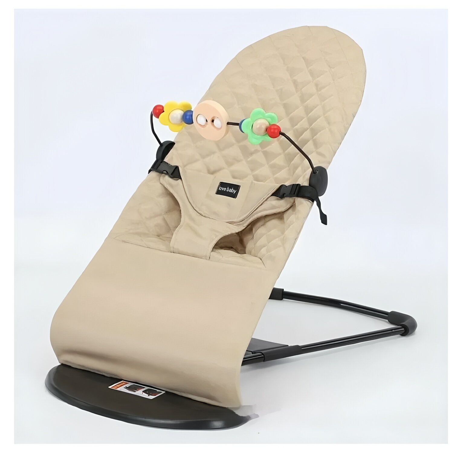 Колыбель, с маятниковым качанием, 40х54х91 см, светло-бежевая