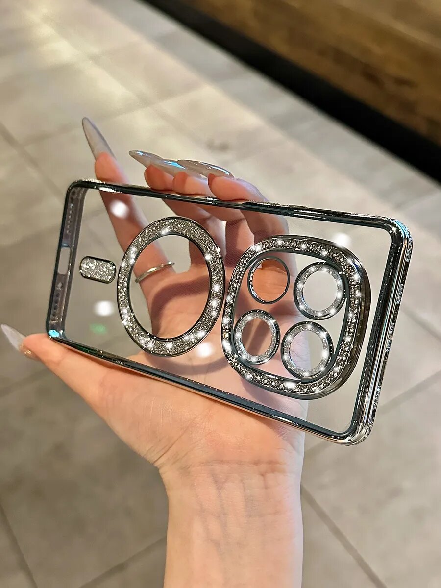 Чехол О'кейси, для Xiaomi Redmi Note 14 Pro 5G/14 Pro Plus 5G/Poco X7, защита камеры, прозрачный, со стразами