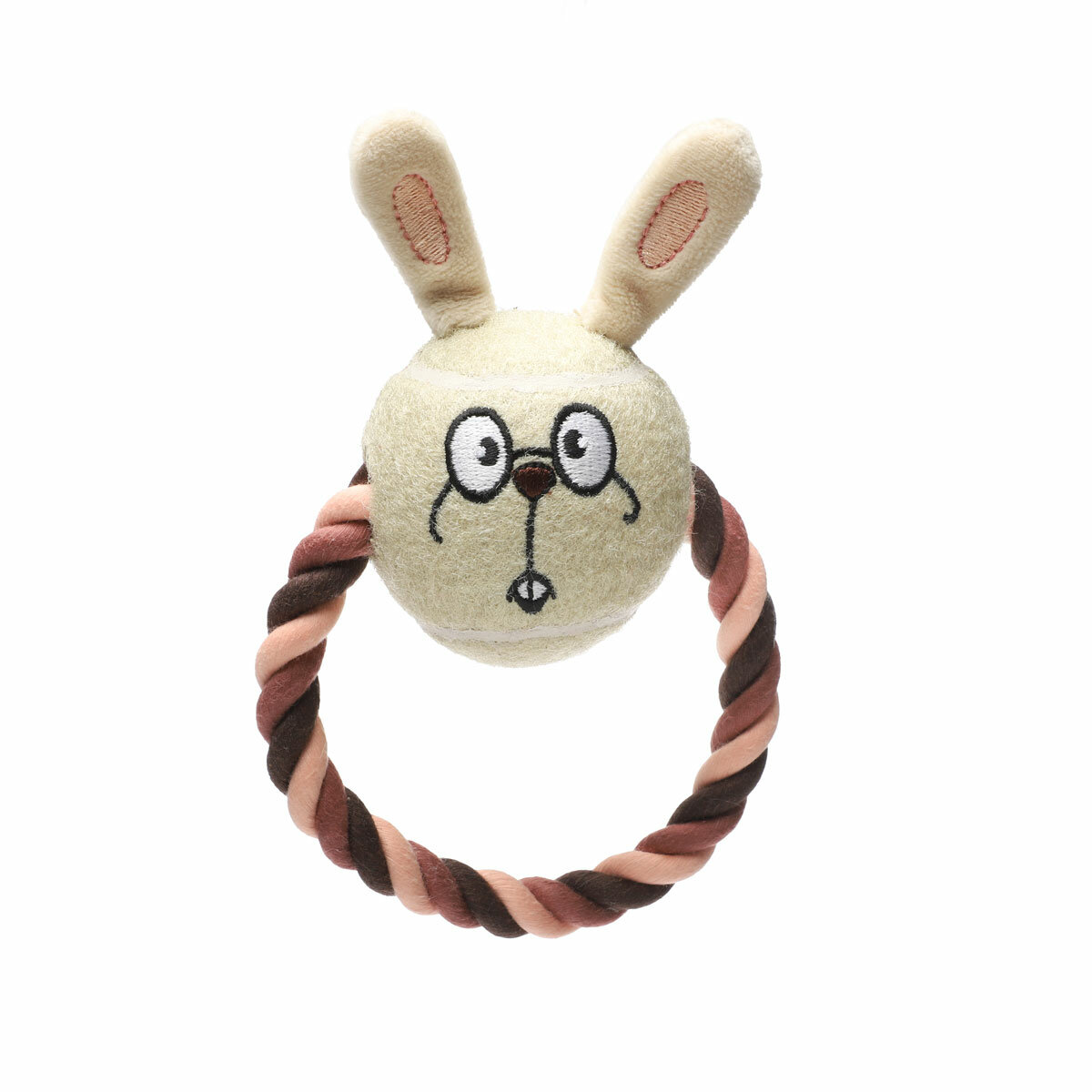 Игрушка для собак "Мяч-кролик с веревкой", d6/16см бренд Triol