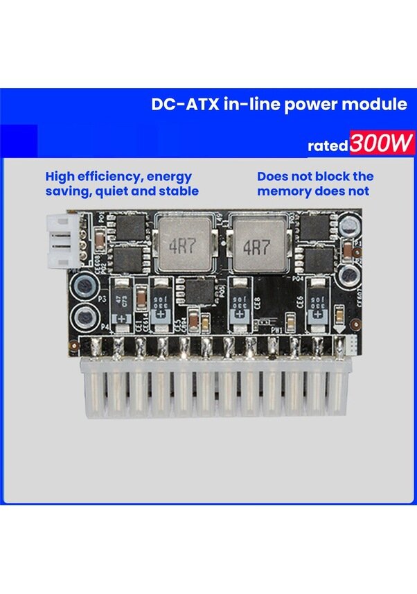 Блок питания для ПК Mini Itx DC ATX мощностью 300 Вт, 12 В постоянного тока, вход 5,5 x 2,5 мм, 24-контактный