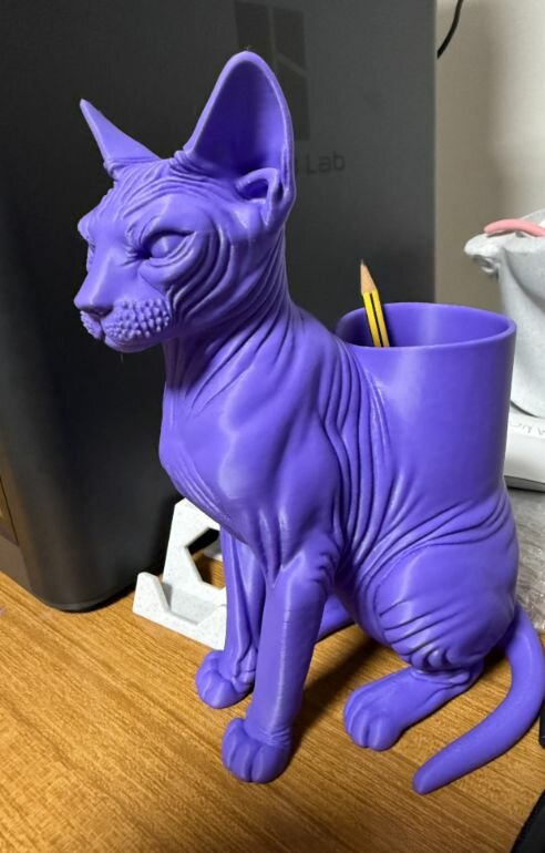 Подставка для ручек и карандашей Сфинкс (3д-печать, цвет: фиолетовый)