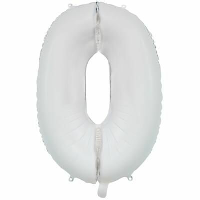 Воздушный шар фольгированный весёлая затея Цифра 0, белый, 26"