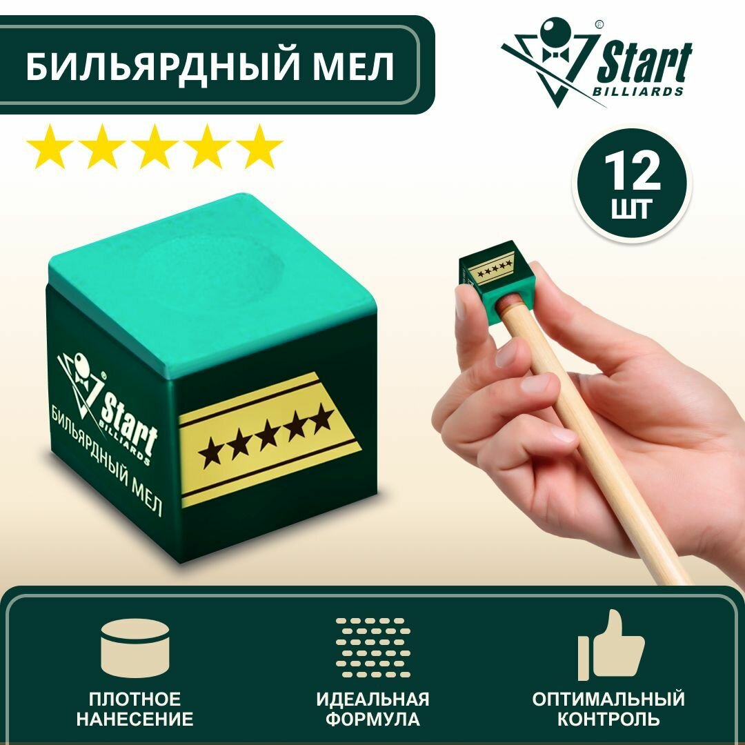 Мел для бильярда Startbilliards 5 звезд синий (12шт)