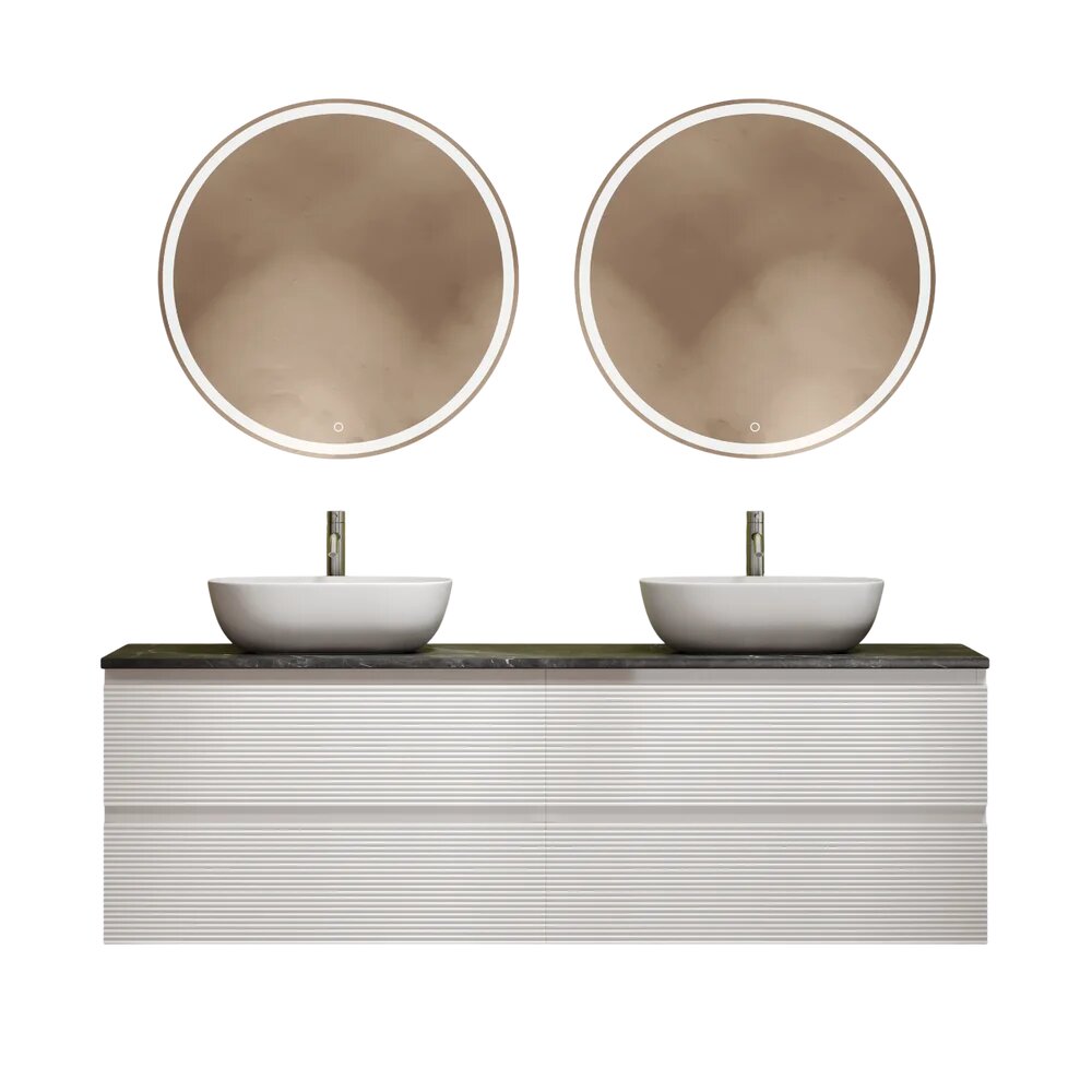 Мебель для ванной комнаты Sancos Folk 160 bianco, столешница черный мрамор TT160A1X, раковина CN6009