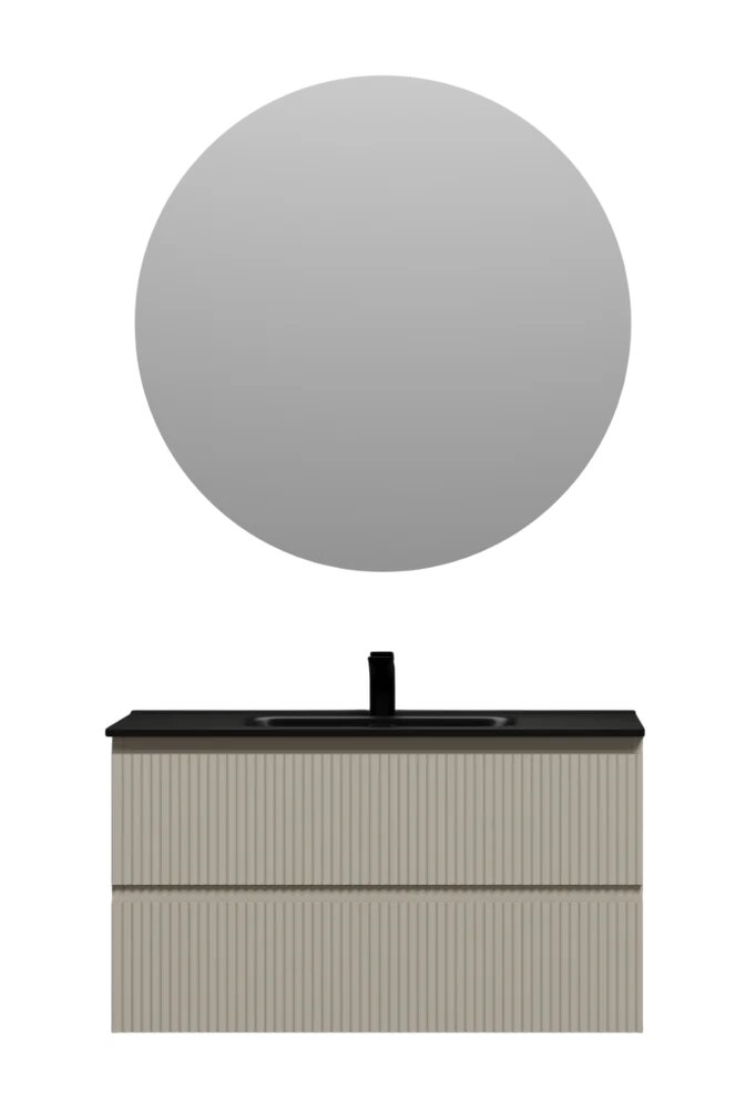 Мебель для ванной комнаты Sancos Сноб T (Snob T) 90 матовая бежевая (beige soft), раковина CN7002MB
