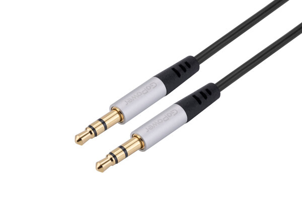 00-00032068 Кабель AUX Jack 3.5мм(m)-Jack 3.5мм(m), 5м, ПВХ, GoPower