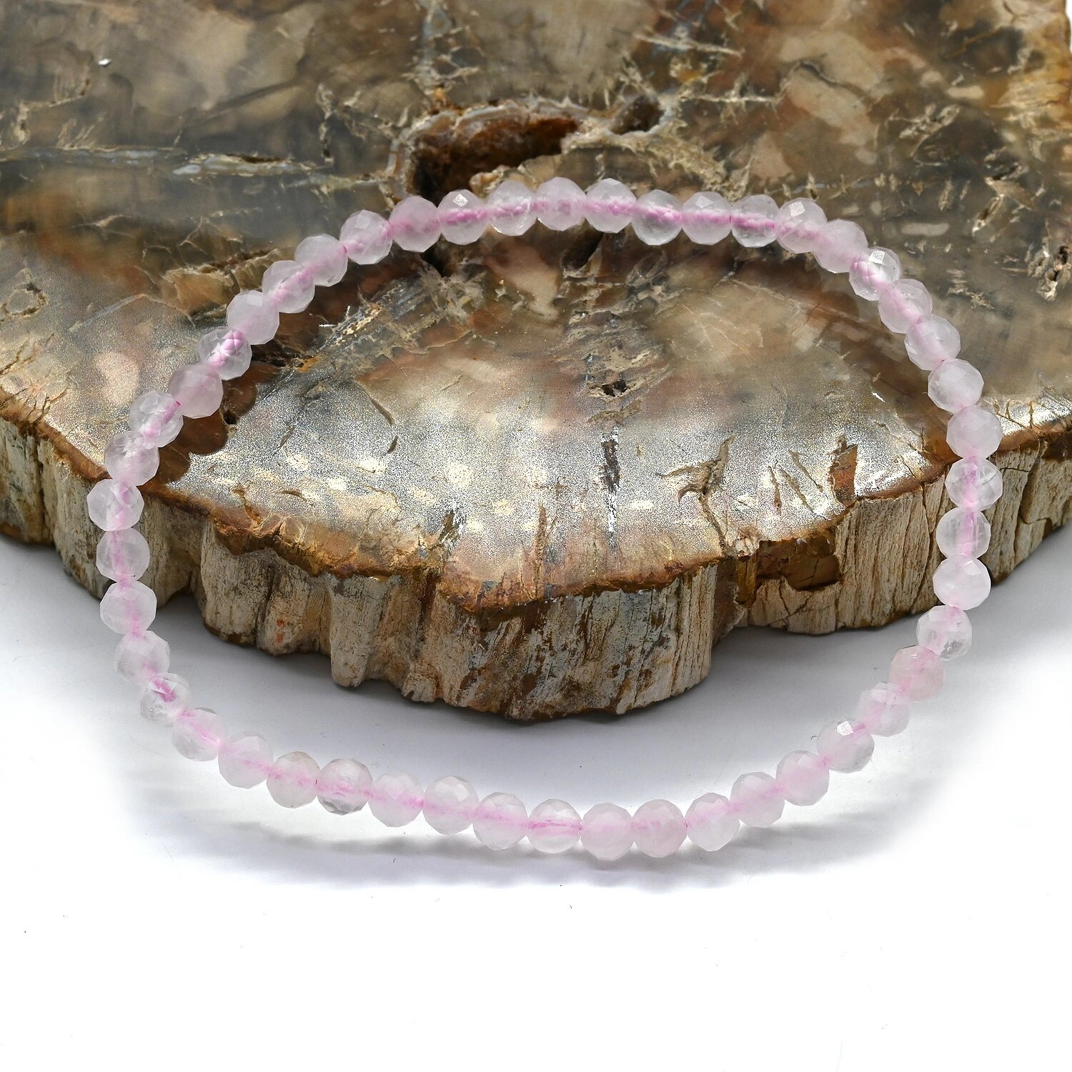 Браслет, кварц розовый