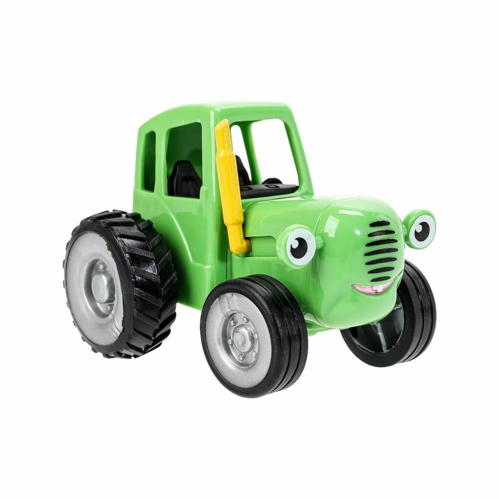 Фигурка синий трактор зеленый трактор, 6 см, подвижные колёса