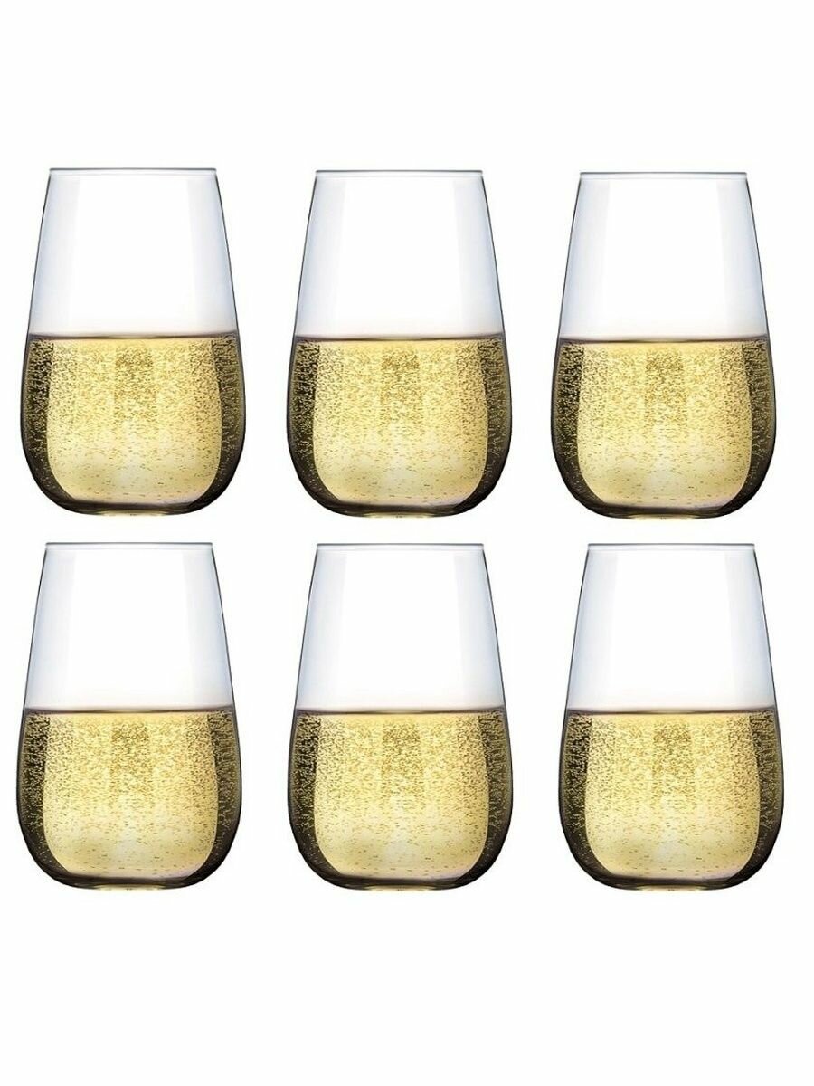 Набор стаканов высоких Arcoroc "Gabi" 6 шт, 400 мл. Закаленное стекло, для воды, сока, лимонада, коктейлей, прозрачные "Габи "