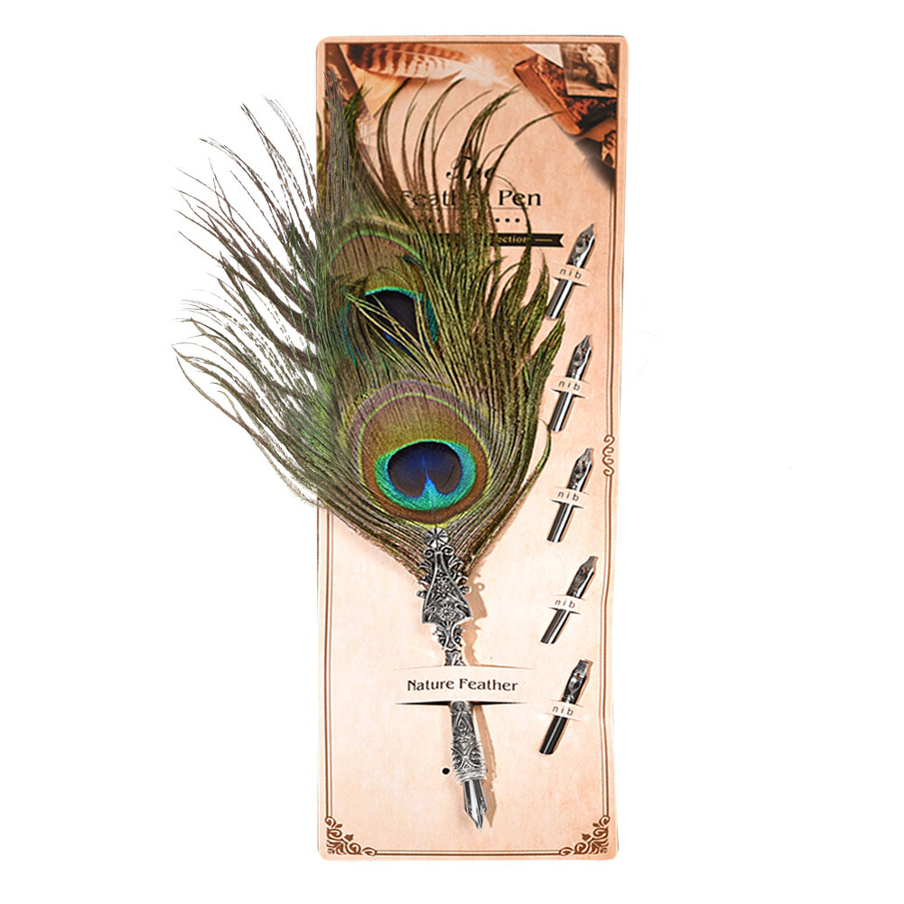 Классическая винтажная перьевая ручка с пером для каллиграфии, гусиное перо, домашний декор, подарок (08#)