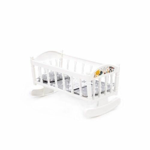 Кроватка-качалка для кукол Полесье сборная, №4, 8 деталей, белая, в пакете, от 3 лет