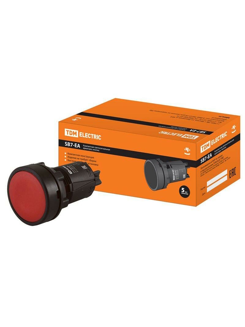 Набор Кнопка переключатель SB7-EA45 d22мм 1з+1р красная TDM {SQ0746-0022} (2 шт)