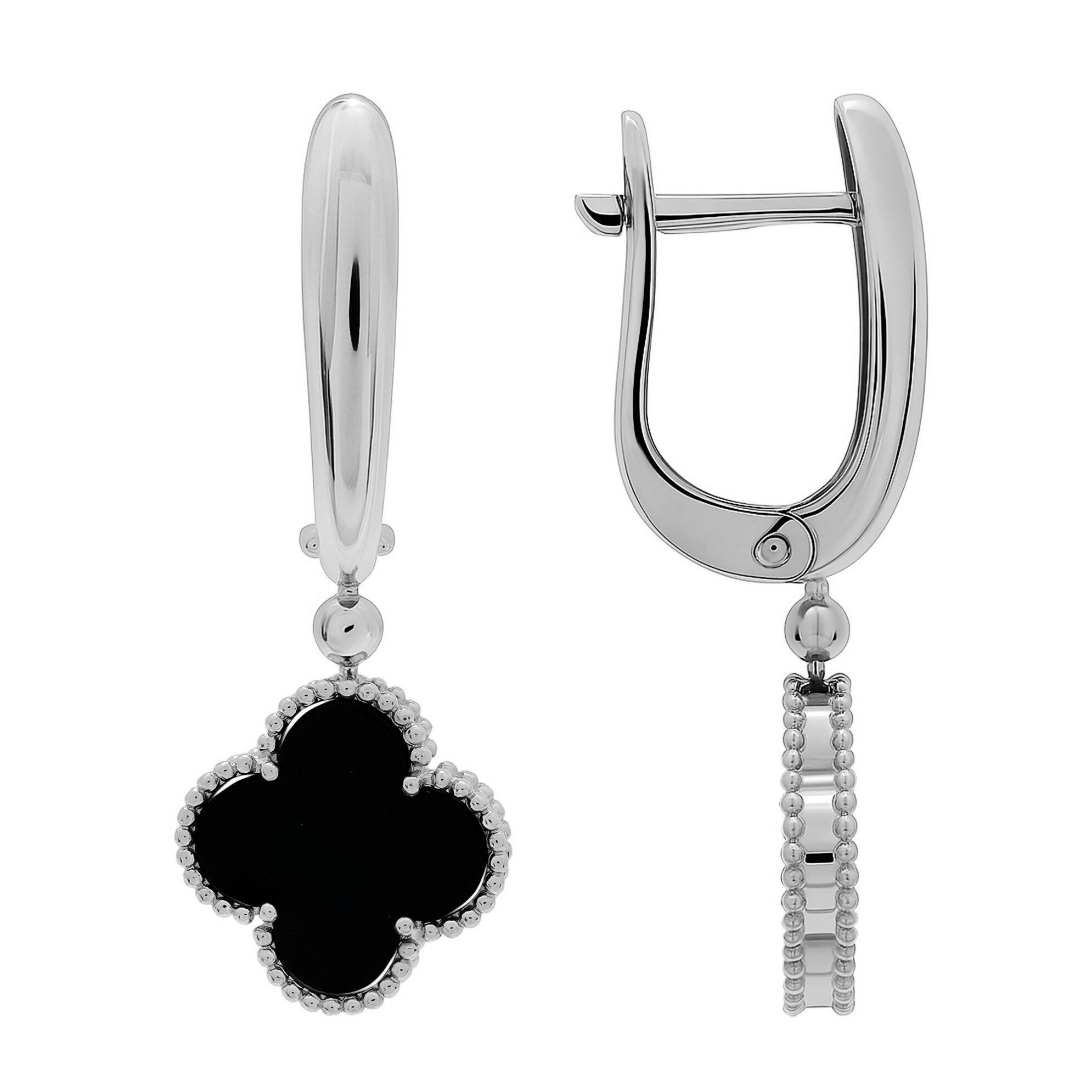 Серьги, серебро, 925 проба, оникс