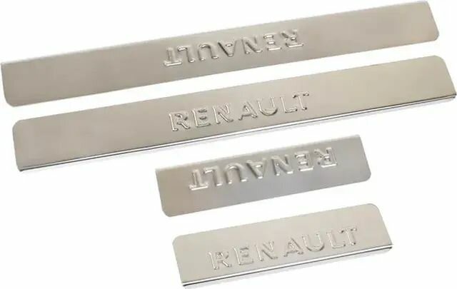 Накладки порогов "ладья" хром Renault Fluence (2010-)