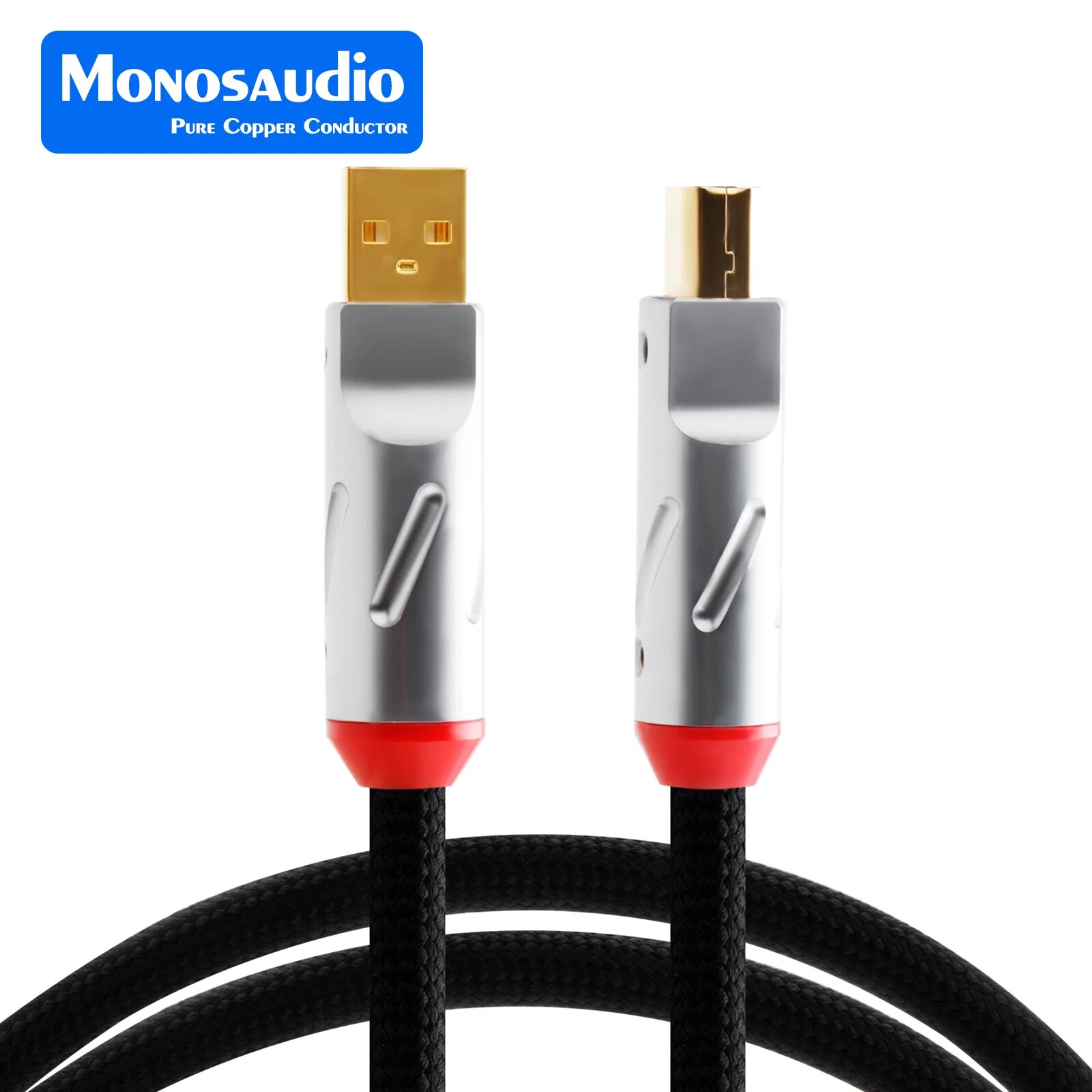 Monosaudio Hi-Fi USB-кабель Pure Silver ЦАП типа C к B/A-B/C-C/A-C Обновление цифрового аудио USB к Type C для мобильного телефона ЦАП