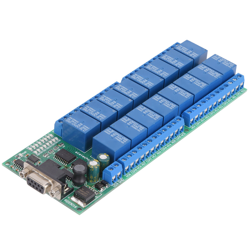 R223C16 16-канальный реле реле DB9 Модуль реле-реле Serial Port Serial Port Smart Module