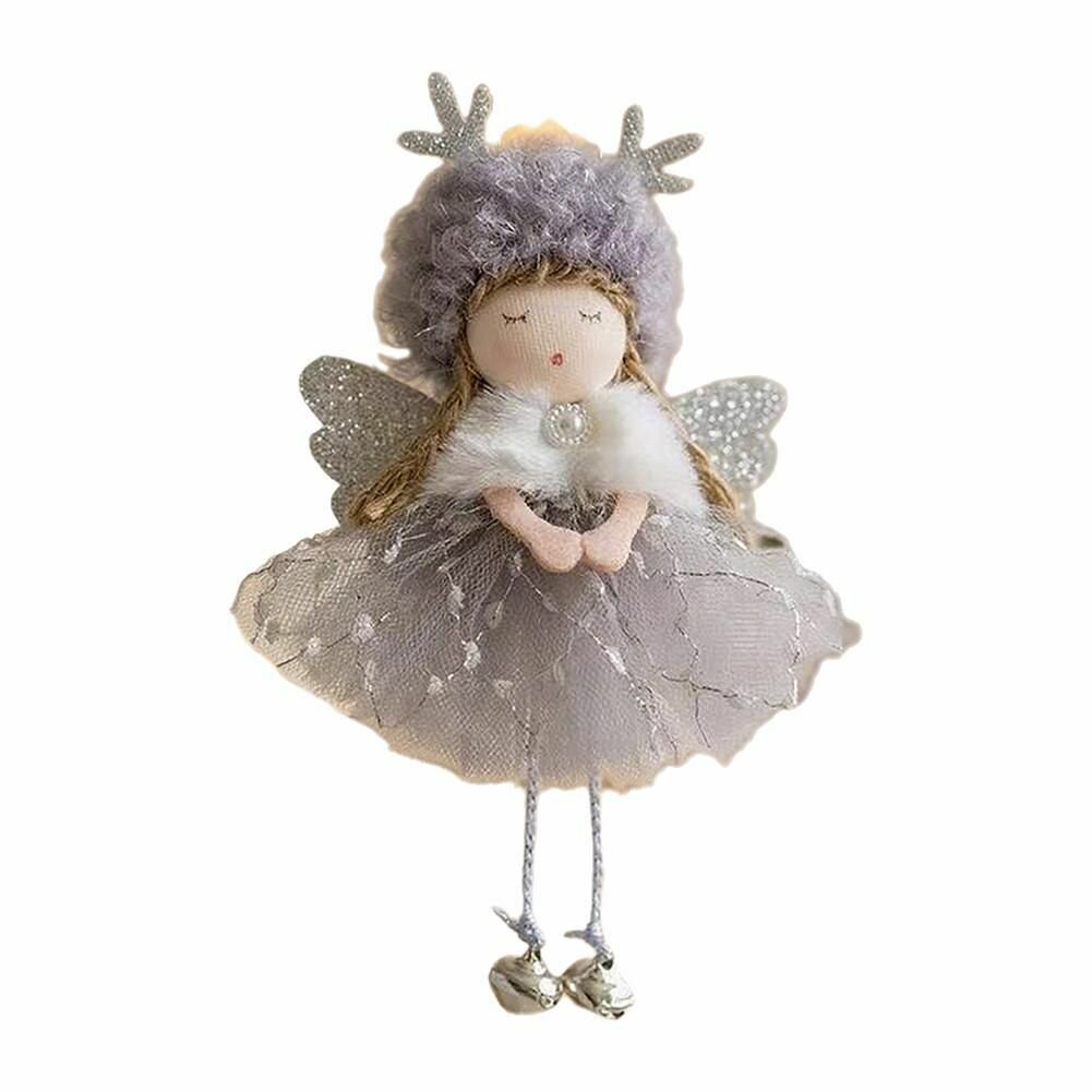 Новогодний костюм крылья ангела с оленьими рогами и пачкой, кружевное платье из искусственного меха для украшения елки и праздничного оформления