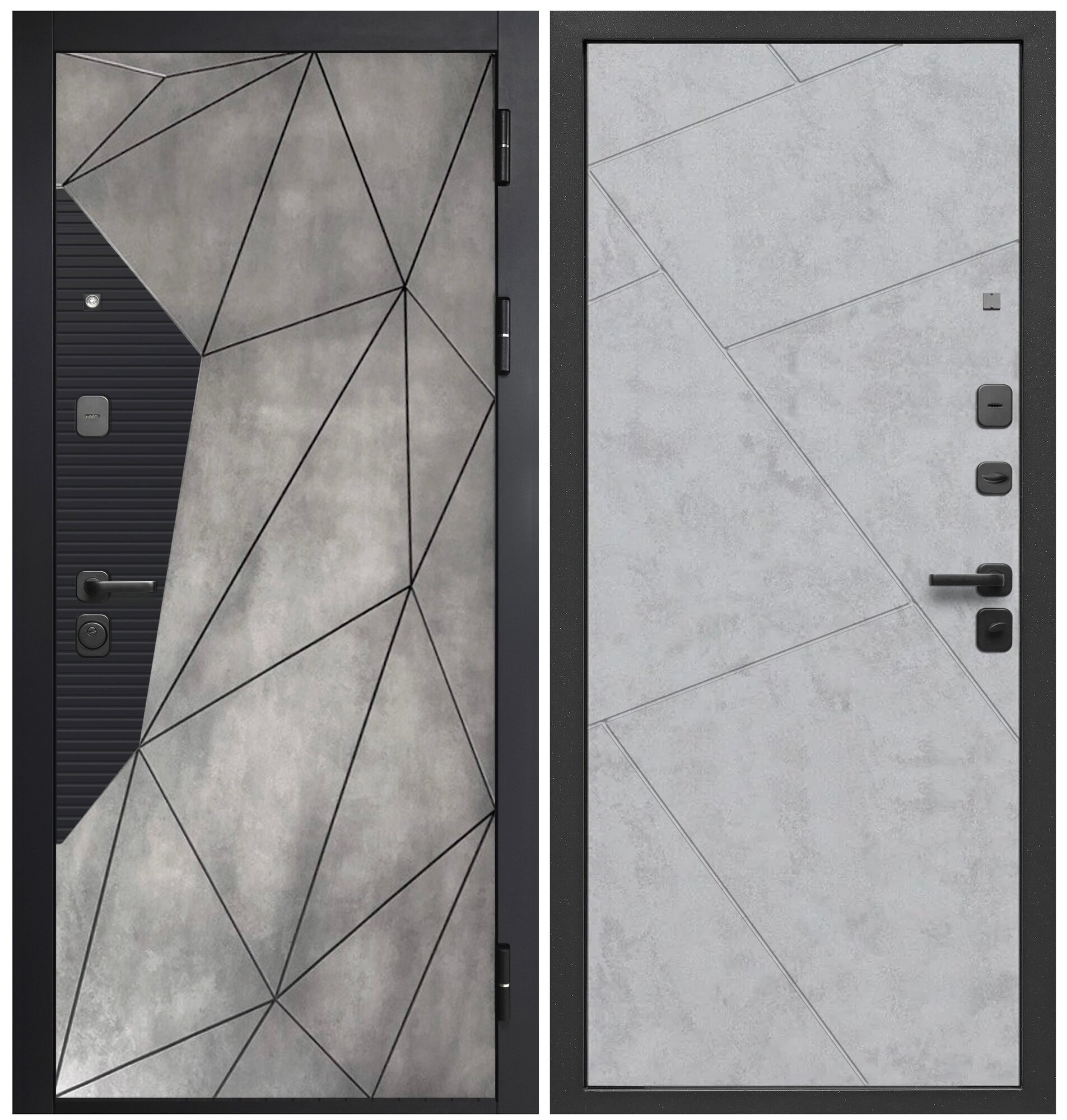 Входная дверь Ferroni 9 см Геометрия Бетон Снежный (860мм) правая