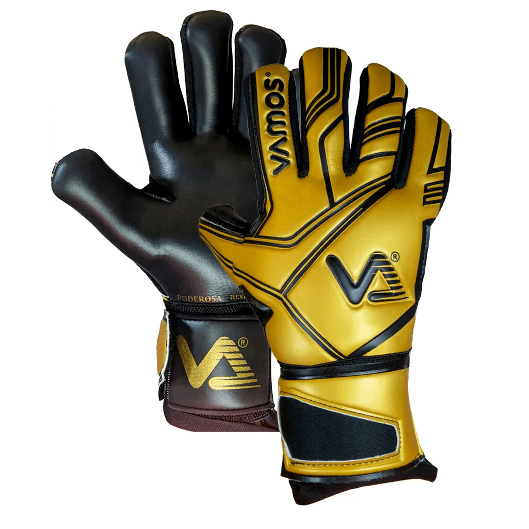 Вратарские перчатки VAMOS "Profesional", 10-й размер, латекс, золотистые
