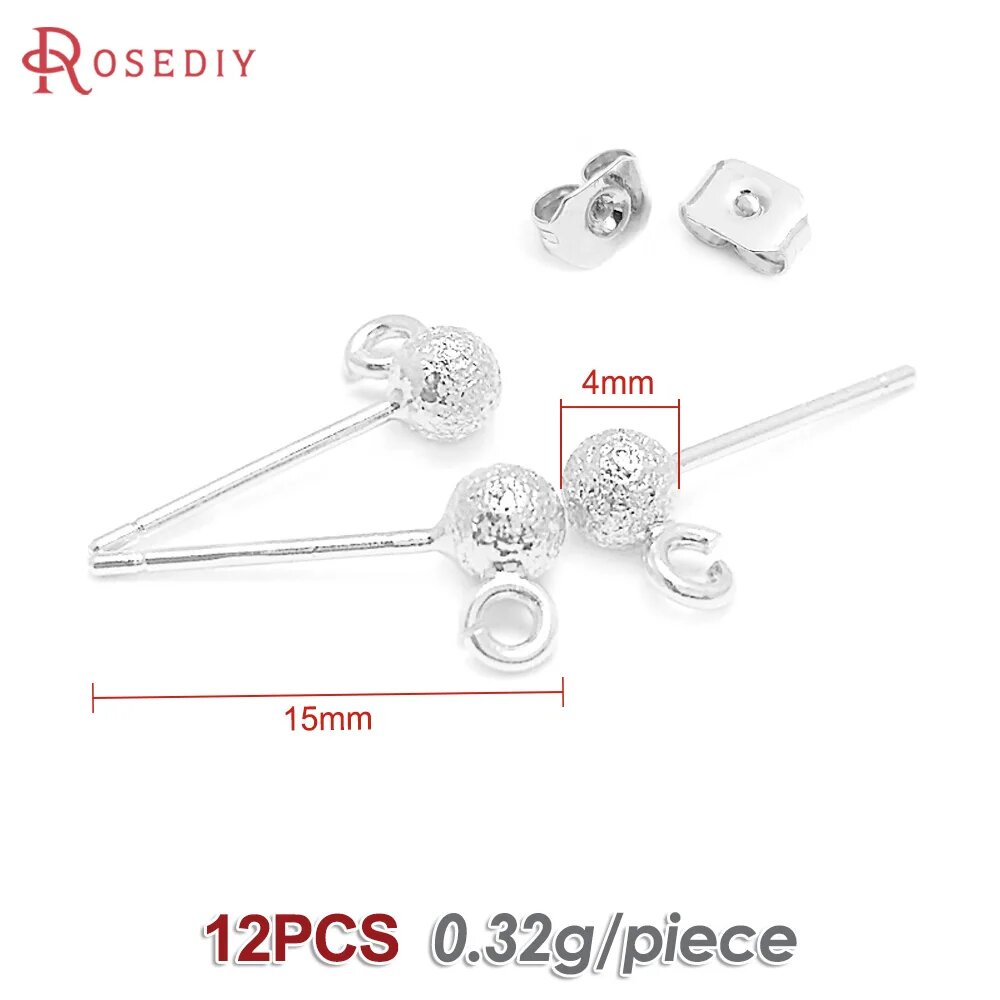 Серьги-гвоздики Rosediy латунь 18-каратное золото 55068-Silver Color