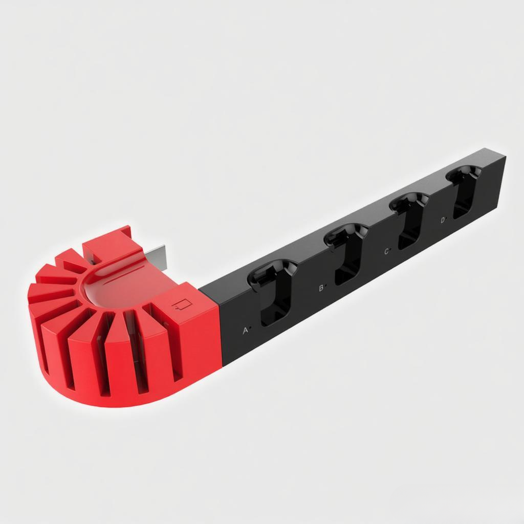 Док для зарядки контроллеров PG-SW071 для N·S Joycon со станцией быстрой зарядки, индикаторами LED и 9 слотами для игровых карт, поддерживающий 1-4 Joy Con, черно-красный цвет, материал ABS, вход 5V/1A, время зарядки контроллеров около 3ч, размер