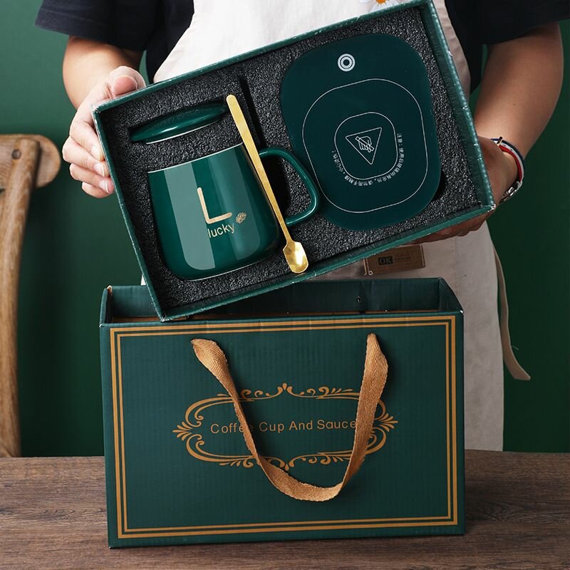 Кружка "Набор керамических чашек", с электроподогревом, подарочная, 400мл, 1шт