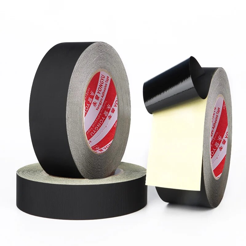 Черная изоляционная ацетатная кислотная тканевая лента, высококлейкая проводка, крепление, легко разорвать лента для ремонта ноутбука, аудио, холодильника, 15 мм, 0.2mm, 30 М