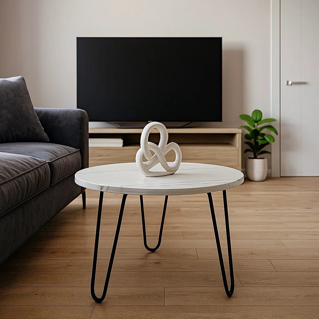 Стол журнальный круглый Белла, чайный столик, прикроватный, 50х50х47 см.