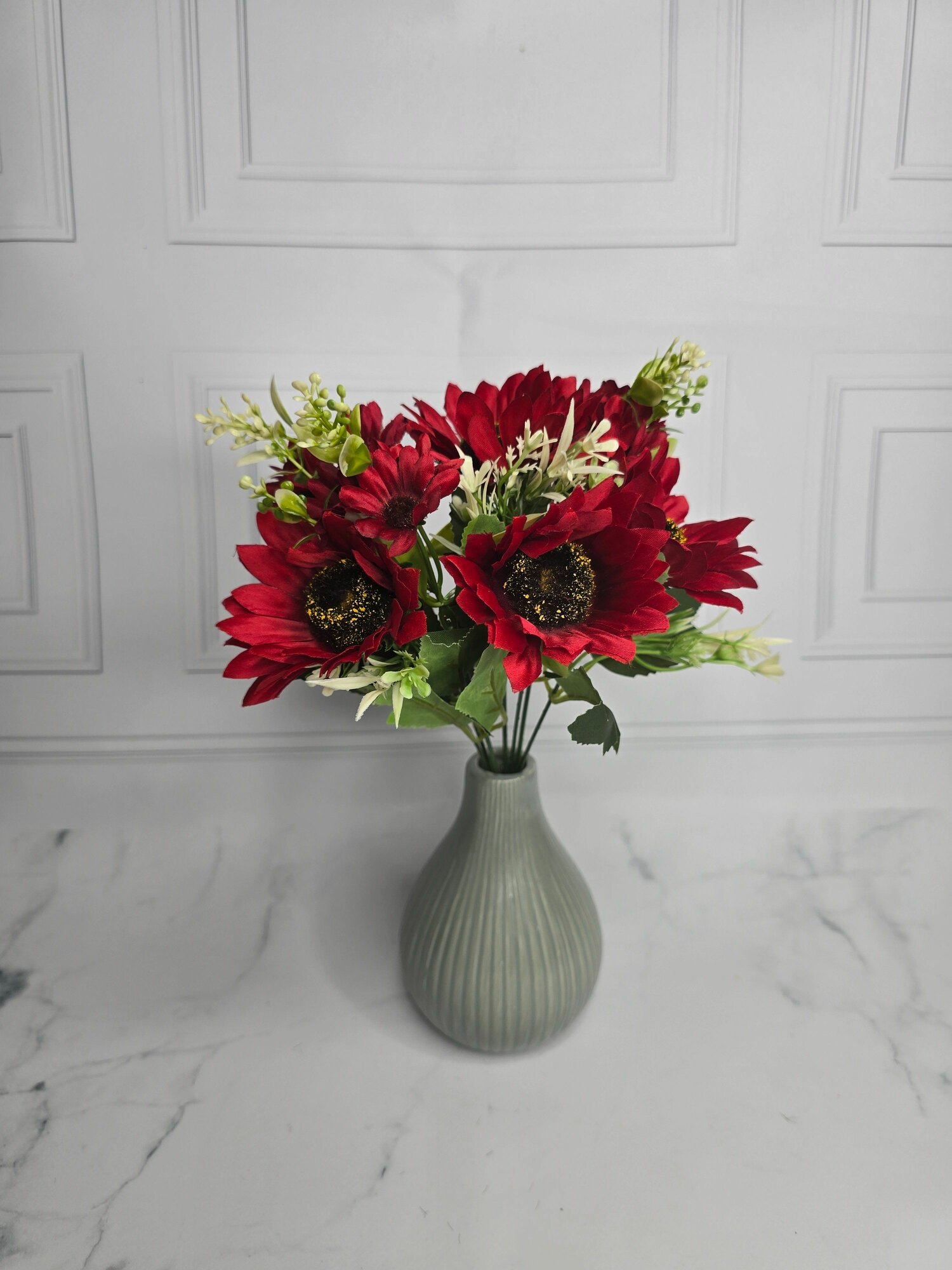 Искусственные цветы Holodilova "Подсолнух", текстиль, цвет красный,