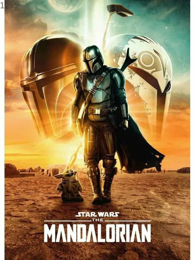 Алмазная мозаика Звездные войны "Мандалорец и Грогу"